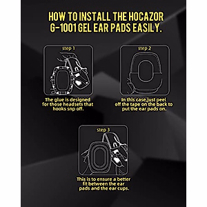 Hocazor G-1001 Replacement Gel Ear Pads Compatible with Awesafe, Howard Leight Earmuffs, Gucho Ear Protection, Zohan EM054 Hearing Protector Silicone Ear Cushions Hygiene Kit