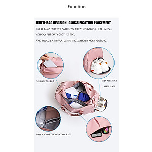 SENGTER Gym Bag with Shoe Compartment and Wet Pocket Nylon Waterproof Duffel Bags for Traveling Shoe Bag Sports Bag Dance Bag for Girls Travel Bags for Women Mens Overnight Bag Gym Equipment