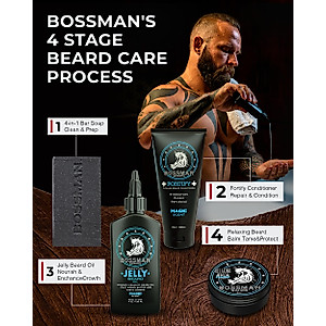 Bossman Beard Oil Jelly (4oz) - Beard Growth Softener, Moisturizer Lotion Gel with Natural Ingredients - Beard Growing Product (Magic Scent)
