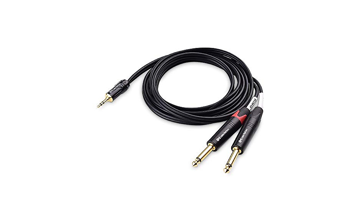 3.5mm to Dual 6.35mm TS Breakout Cable - Professional Audio Connection