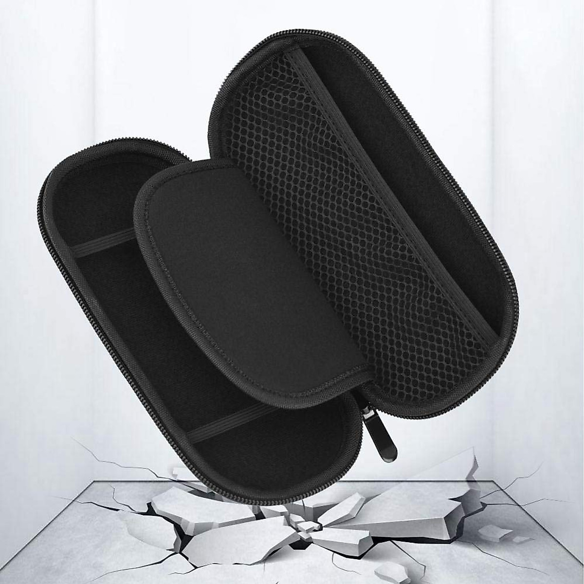 Protective Hard Case for PS Vita, Anti-Droop Case Cover Travel Organizer Carrying Bag with Screen Waterproof Shockproof Storage Protector for Sony Vita(Black) [video game]