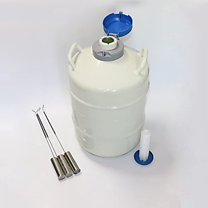 Liquid Nitrogen Container, SHengwin 20L Liquid Nitrogen Tank Dewar Cryogenic Container Flask with 3 Canisters and Carry Bag