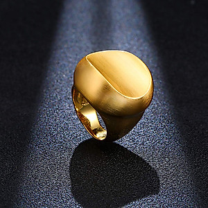 Mytys Gold Rings for Women 18K Gold Plated Band Rings Chunky Statement Ring Gift (Gold 4, 8)