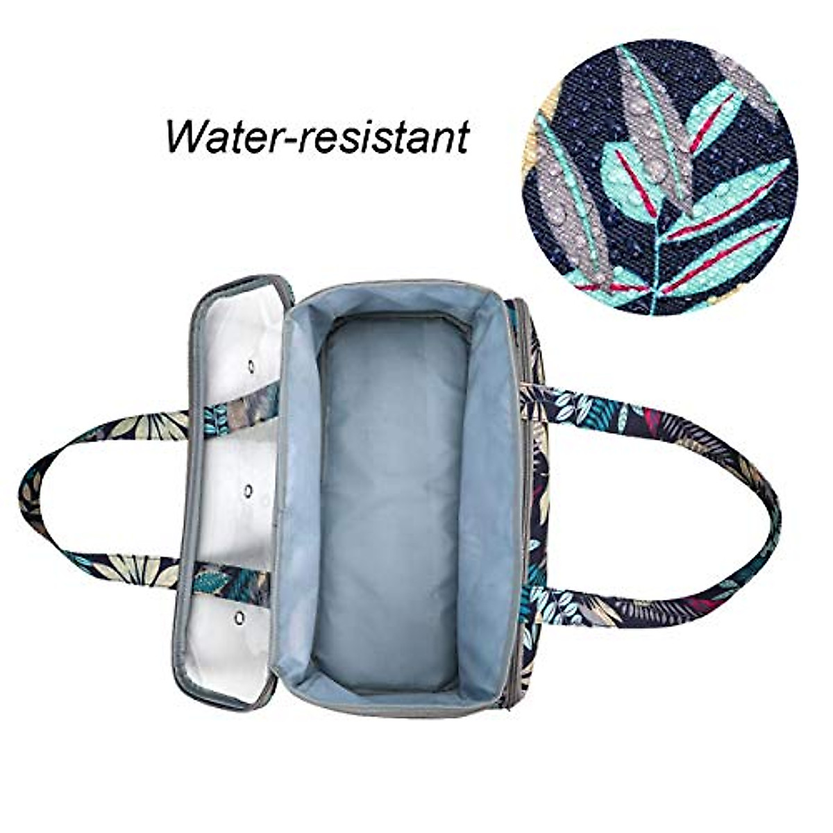 Yarn Storage Tote with Mini Yarn Drum, Knitting Bag Organizer Crochet Tote Bag for Yarn Storage,Dust-Proof Transparent Top,3 Large Grommets for Tangle Free,Sewing and Knitting Supplies