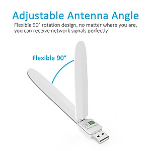PIX-LINK Driver-Free USB WiFi Adapter, Dual-Frequency 2.4, WiFi USB, 150m WiFi Adapter for Desktop, WiFi dongle, Compatible with WIN7/8/10/Vista