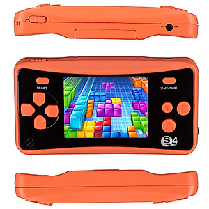QoolPart Portable Handheld Games for Children, Retro Nostalgia 8 Bit Handheld Game Console with 182 Old School Classic Games, 2.5" TFT Screen Electronic Video Game Player for Boys Girls (Orange)