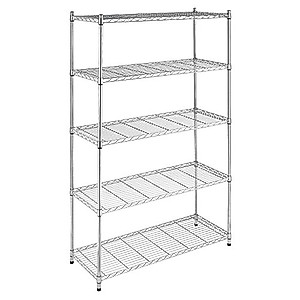 Whitmor Supreme 5 Tier Adjustable Shelving - 500 Pound Weight Capacity Per Shelf - Leveling Feet