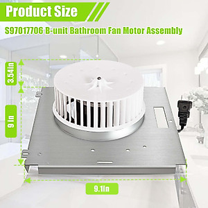 New Upgrade S97017706, 8814R, 8664RP, B Unit Ventilation Fan Motor Assembly, Compatible with Broan NuTone Bathroom Exhaust Fan, Fit for 8673, 671RB,671,672,371,763RL B,769RL B, 100CFM, 3.5 Sones
