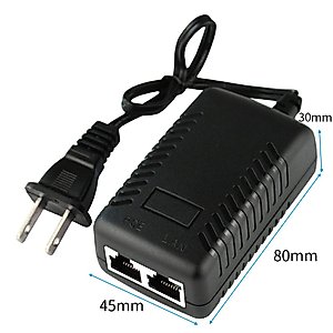 48V POE Injector Adapter Power Supply,10/100Mbps IEEE 802.3af Compliant, for Most Cisco/Polycom/Aastra Phones and More