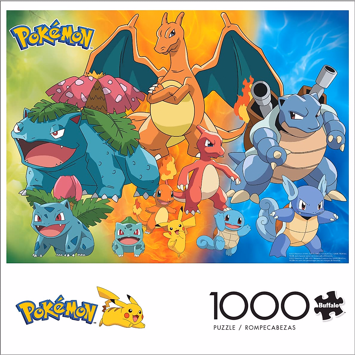 Buffalo Games - Pokemon Kanto Region Evolutions - 1000 Piece Jigsaw Puzzle for Adults Challenging Puzzle Perfect for Game Nights - 1000 Piece Finished Size Is 26.75 x 19.75