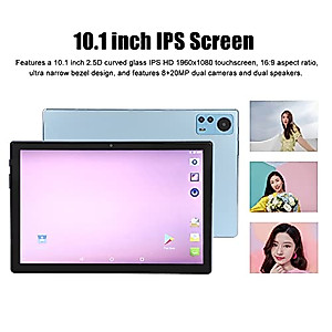 PUSOKEI 10.1 Inch Tablet PC,Blue,8G + 256G Memory,1960x1080 IPS Screen,2.4G 5G WiFi Calling Tablet for Android 11,Dual Sim Card Dual Standby,GPS,BT5.0,Gravity Sensing