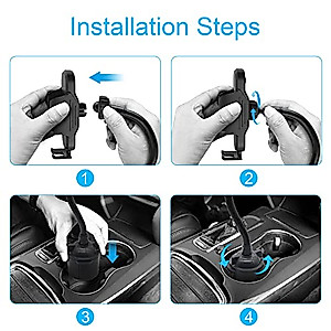 Yianerm Car Cup Holder Phone Mount,Cup Holder Car Phone Holder Universal Adjustable Gooseneck Car Mount Cradle Compatible with iPhone 13/12/XS/X, Samsung Galaxy S20/S10,Huawei,OnePlus,etc. (Black)