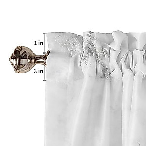 Meet 1998 Fall Valance Curtains for Windows Wild Marble Pattern Gold White Navy Ombre Short Valances Window Treatment Rod Pocket Valance for Kitchen Bedroom Bathroom Laundry Room 54x18 inch, 1 Panel