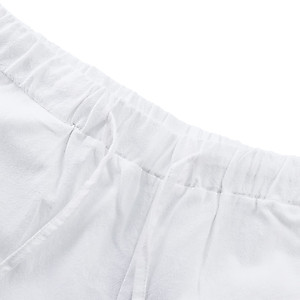 LVCBL Men's Linen Shorts Drawstring Waistband Lounge Shorts White XL