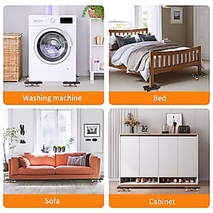 Furniture Lifter Movers Tool Set, 360° Rotation Furniture Dolly Heavy Duty, Furniture Movers with 5 Wheels, Maximum Load 1200 Lbs, for Moving Heavy Furniture, Refrigerator, Sofa (4 Pack)