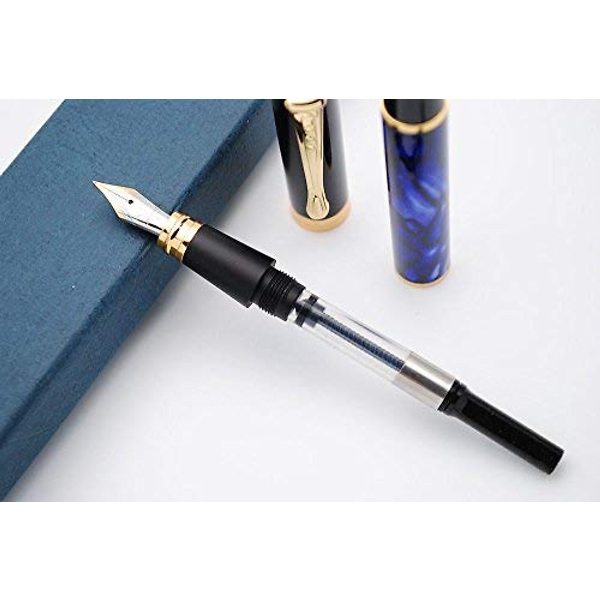 JINHAO 500 Fountain Pen F Nib (Blue Marbled)