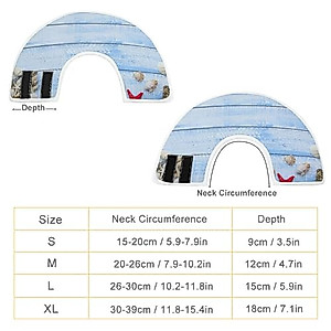Blue Wooden with Shells, Starfish and Sand Soft Dog Cone Collars Protective Adjustable Cat Recovery Collar to Stop Licking M