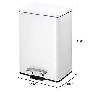 Garbage Can Trash Can Bin Step Trash Can Wastebasket Garbage Container Bin Removable Liner Bucket Step Trash Can Bedroom Trash Bin Waste Bin Waste Basket ( Color : White , Size : 26*22*32.5cm )