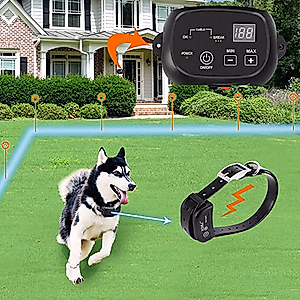 HEXIEDEN Wired Electric Dog Fence,In-ground Pet Safe Containment System,Covers up to 1.2 Acre,650 Ft Wire,Waterproof/Rechargeable Training Collar,Shock/Tone Correction,for 1 2 3 Dog,for3dogs