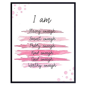 Positive Quotes Wall Decor - Positive Affirmations for Women - Motivational Wall Art - Encouraging Wall Decor - Encouragement Gifts for Women - Inspirational Wall Decor Posters - 8x10 UNFRAMED