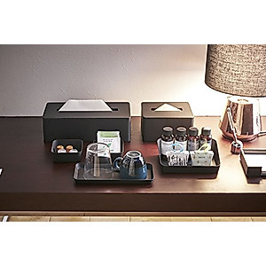 YAMAZAKI home Tower Amenity Tray L Black, Flat,3.5"L x 3.5"W x 1.6"H