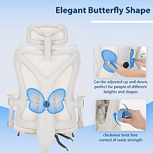 Hramk Ergonomic Office Chair with Footrest, Mesh Home Office Desk Chair with Adjustable Lumbar Support and Headrest, Comfortable Gaming Computer Chair for Study Work