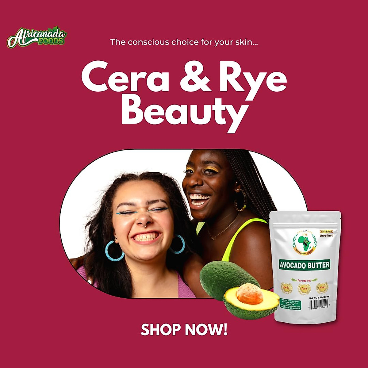 Authentic Raw Avocado Butter | Butter | For DIY Face, Body, Hands | Unrefined | 100% Pure| Organic from Africa | Resealable Bag | 230g