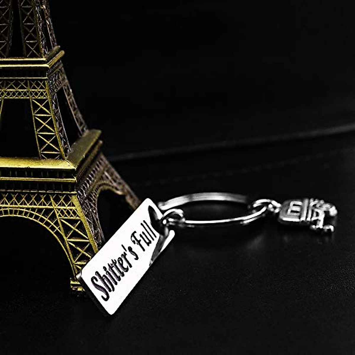 isiyu Mens Stocking Stuffers for Adults Shtter's Full Funny Keychain Gifts Christmas Stockings Stocking Stuffers for women men Happy Camper RV Camping gifts Accessories (Silver)