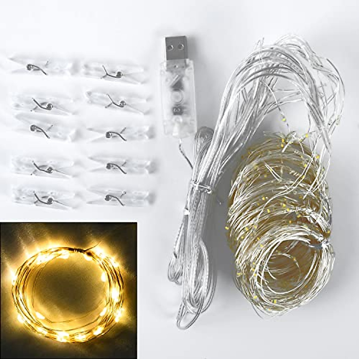 Champagne Tulle Backdrop Curtain with Lights String for Parites Wedding Sheer Backdrop Curtains for Bridal Shower Baby Shower Birthday Party Photo Shoot Background Wall Decorations 2 Panels 5×8ft