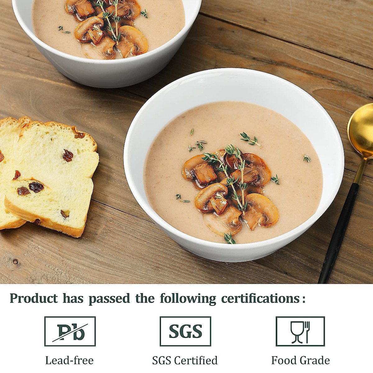 Yedio 40 oz Salad Bowls 32 oz Porcelain Bowls