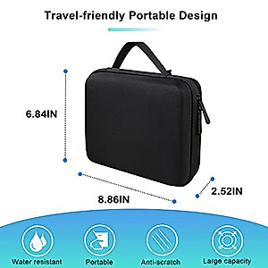 BOVKE Travel Case for DYMO LetraTag 200B Bluetooth Label Maker, DYMO LetraTag Wireless Compact Label Printer Holder with Extra Space for Letratag Refills Label Tapes and Spare Batteries, Black