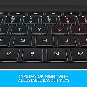 Logitech SLIM FOLIO PRO Backlit Bluetooth Keyboard Case for iPad Pro 12.9-inch (3rd and 4th gen) - Graphite, Oxford Gray