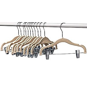 12 Pack Baby Hangers with Clips Ivory Baby Clothes Hangers Ultra Thin No Slip Kids Hangers