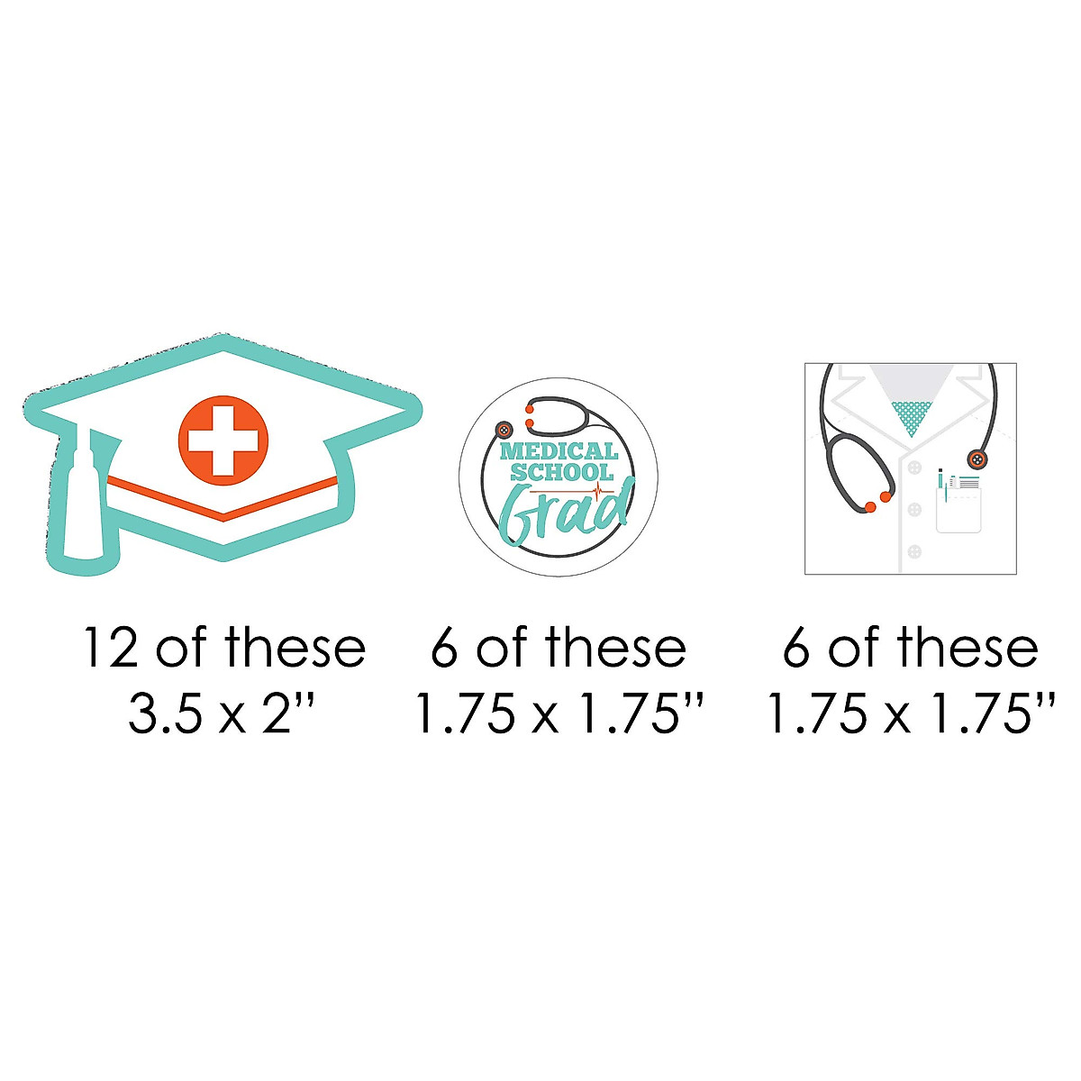 Big Dot of Happiness Medical School Grad - Paper Straw Decor - Doctor Graduation Party Striped Decorative Straws - Set of 24