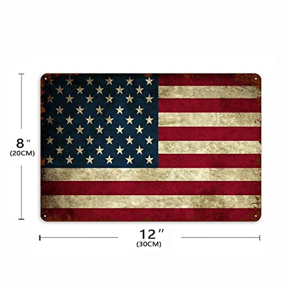 Ruoruo Patriotic American Flag Tin Sign American Flag Design Template Vintage Metal Tin Sign, UV Protected, Ink Printing, Weatherproof, Sign for Home, Business,Bar 8x12 Inch