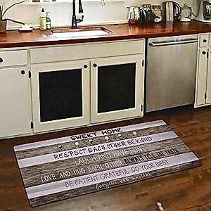 Lacomfy Landing Rug Kitchen Mats Farmhouse Rug Nonslip Landing Mat Rubber Kitchen Rugs Runner 4Ft Rubber Floor Runner Standing Mat Wood Printed Laundry Rug Throw Rug for Entrance Hallway Foyer 20"x48