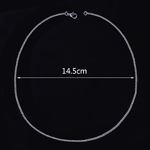 Outus 12 Pack Iron DIY Chain Necklaces Lobster Clasp Link Chain Necklaces Silver Plated (18 Inch)