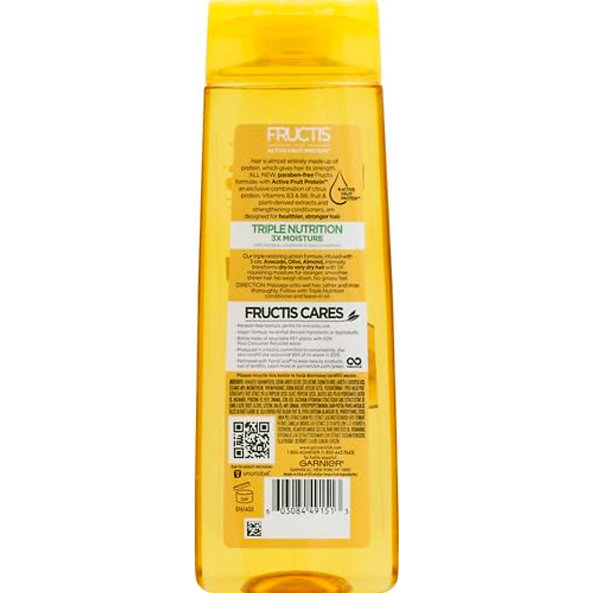 Garnier Fructis Triple Nutrition Shampoo, Dry to Very Dry Hair, 12.5 fl. oz.