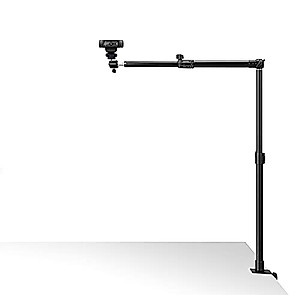 Overhead Phone Stand, Multi-Purpose Desktop Video Mount Holder Compatible with iPhone Samsung Smartphone Cameras Webcams Light Panels, for Nail Art, Baking, Crafting, Ceramics, Makeup, Online Course