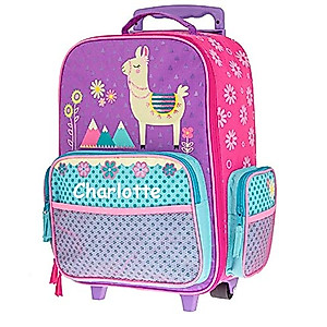 Stephen Joseph Personalized Llama Classic Rolling Luggage Suitcase Carry On Travel Bag - 14.5 Inches