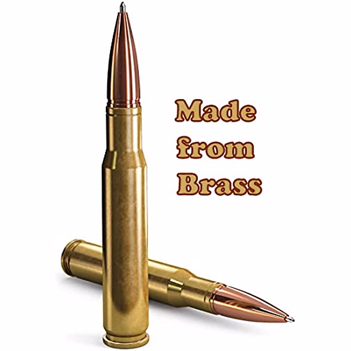 Caliber Gourmet Bullet Twist Pen, 50 Caliber Brass Bullet Design, Twist Open, in Gold, Perfect for Hunters, Military, Outdoorsman, Father's Day Gift