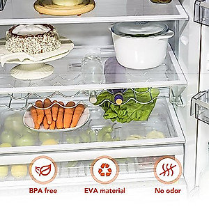 Shelf Liners for Kitchen Cabinets, Non Adhesive Cabinet Liners for Kitchen, Shelves, Refrigerators, 17.5 Inches x 30 FT EVA Clear Drawer Liners, BPA Free