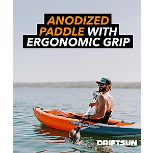 Driftsun Rover 120 Inflatable Kayak - 1 Person Adult White Water Single Rider Foldable Kayak Canoe Set with Padded Seat, Aluminium Paddle, Action Cam Mount, Pump, High Pressure Floor & Travel Bag