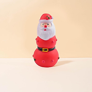 jyibinee Elastic Tough Pet Toy for Teeth Cleaning Interactive Christmas Bite-Resistant Teeth-Cleaning Rubber Dogs with Built-in Sound Xmas Santa Claus