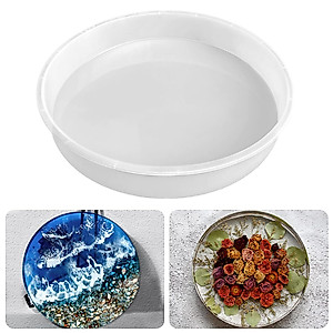 RESINWORLD 14" Round x 2" Deep XL Large Tray Mold, Shiny Silicone Tray Board Table Clock Mold for Epoxy Resin Casting, Floral Preservation Bouquet Resin Mold Home Decor