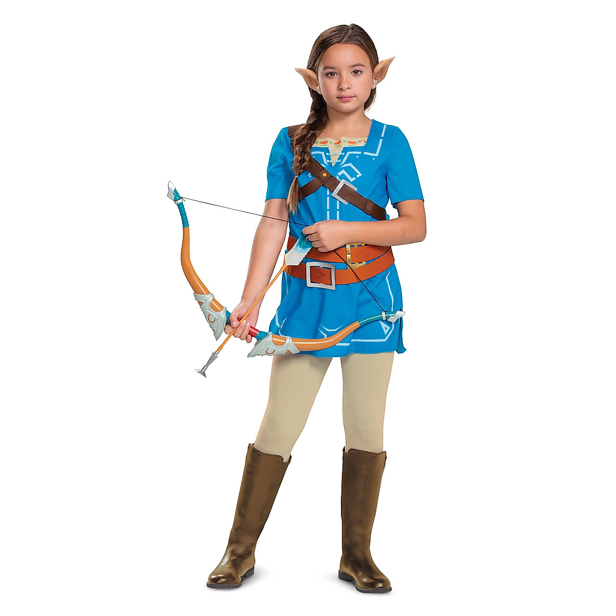 Link Costume for Kids, Official Zelda Breath of The Wild Costume, Classic Child Size Medium (7-8) Multicolored
