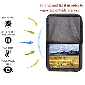 Ataqus RV Door Window Shade Cover, Camper Sunshade Privacy Screen Window Cover, 16 x 24.75 inches，Travel Trailer Motorhome Sun Shade Accessories,Black…