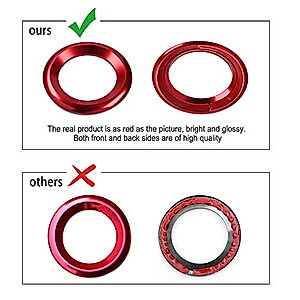 Thenice for 10th Gen Civic Door Audio Speaker Rings Anodized Aluminum A-Pillar Loudspeaker Decorations Circle Trims for Honda Civic 2016 2017 2018 2019 2020 2021 -Red