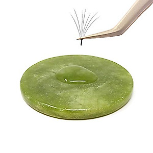 Honbay 6PCS Round Jade Stone Fake Eye Lash Bases Stands Holders for Eyelash Extension