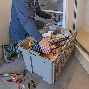 CX 26-Gallon Heavy Duty Tough Storage Container with Flip Lid, (15.3”H x 19.2”W x 28.4”D), Weather-Resistant Design and Stackable Organization Tote [3 Pack]